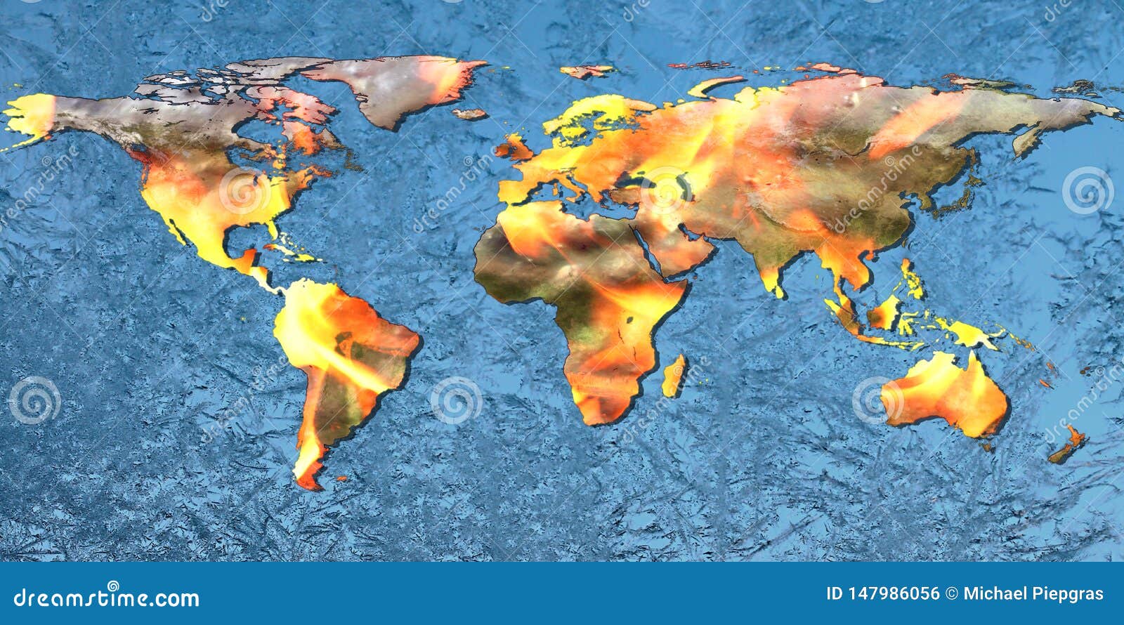 Composite of World Map with Colorful Effects Stock Photo - Image of ...