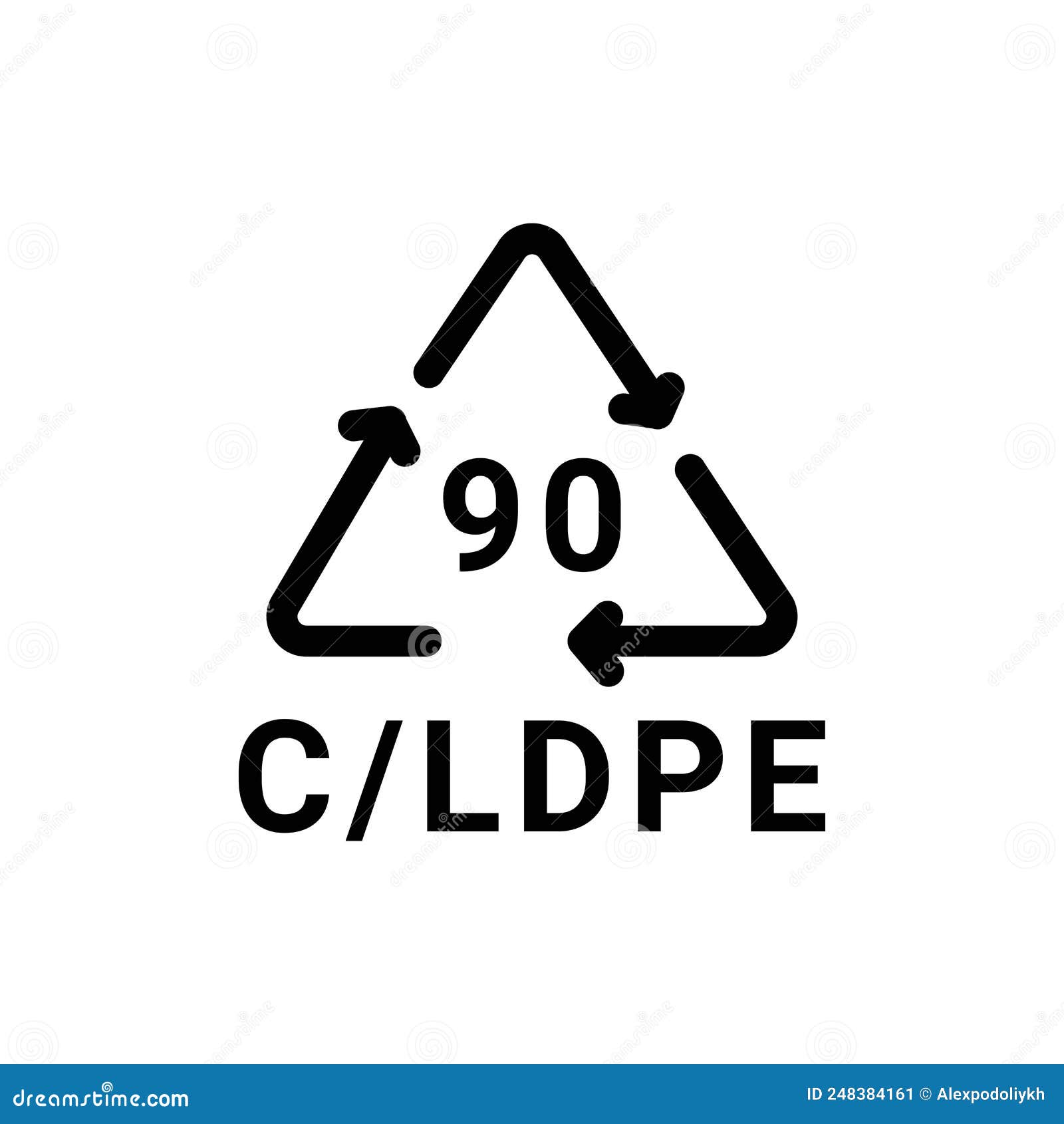 Composites Recycling Code C/LDPE 90 Line Icon. Consumption Code. Stock ...