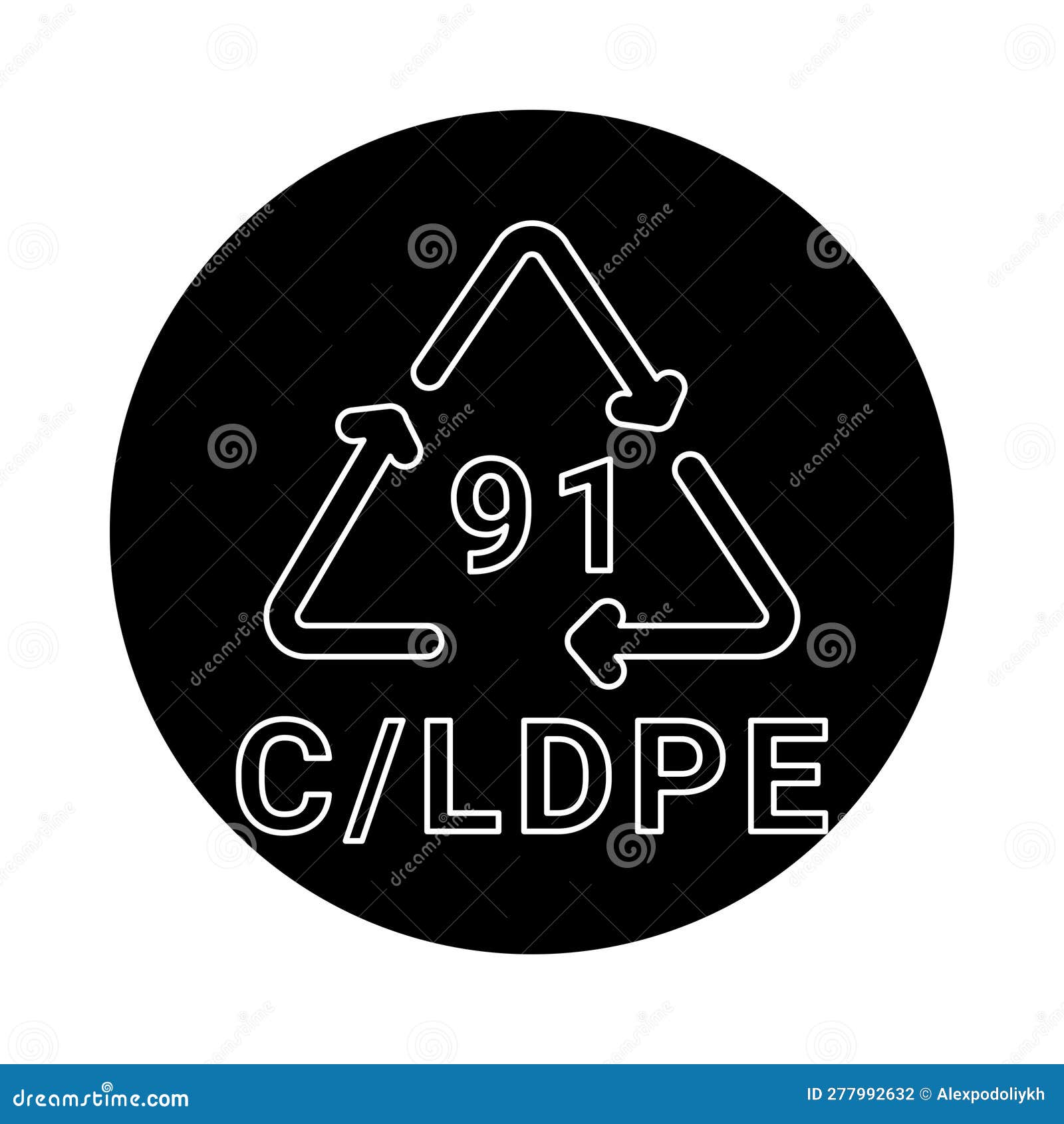 Composites Recycling Code C/LDPE 91 Line Icon. Consumption Code. Stock ...