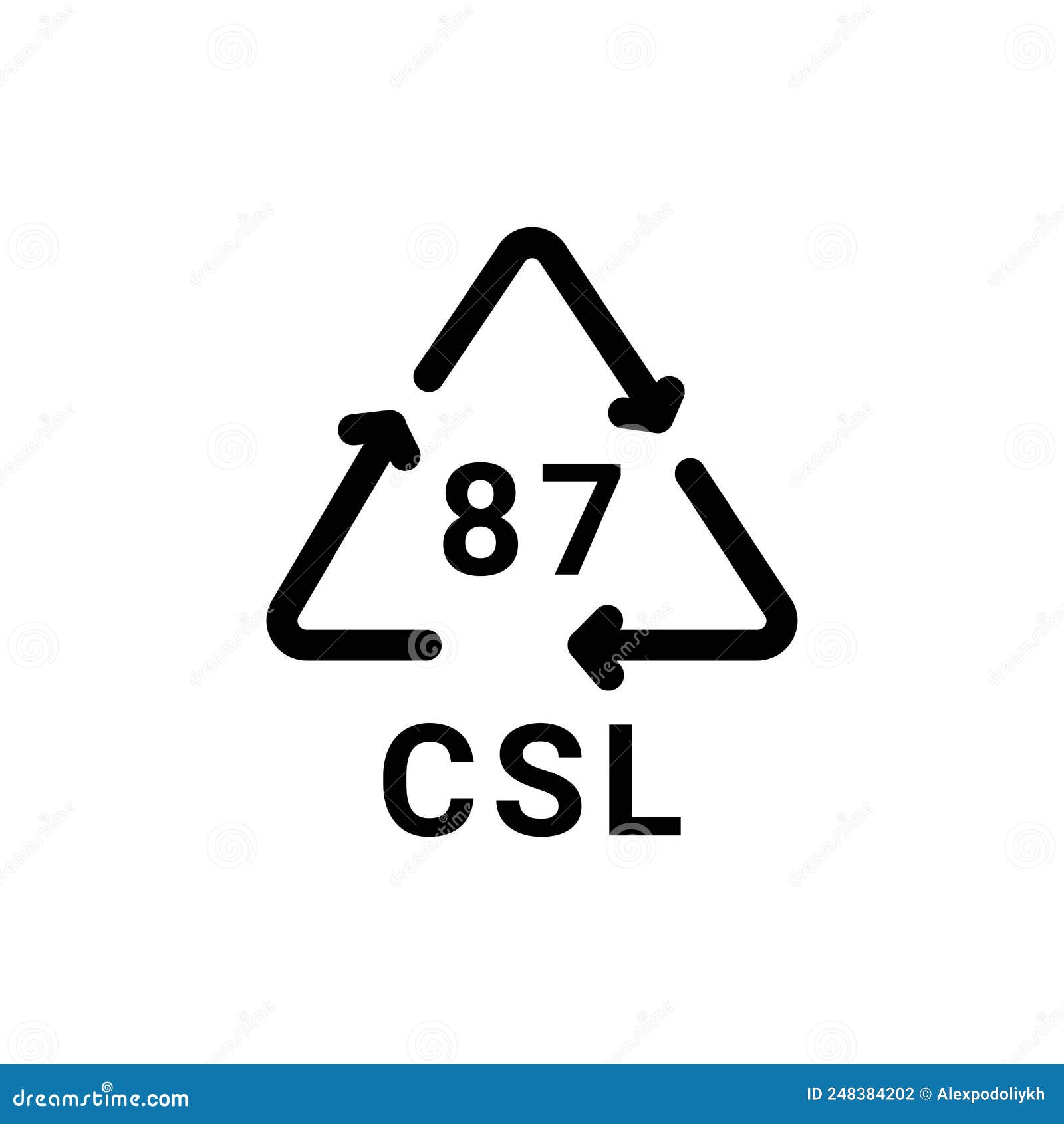 Composites Recycling Code CSL 87 Line Icon. Consumption Code. Stock ...