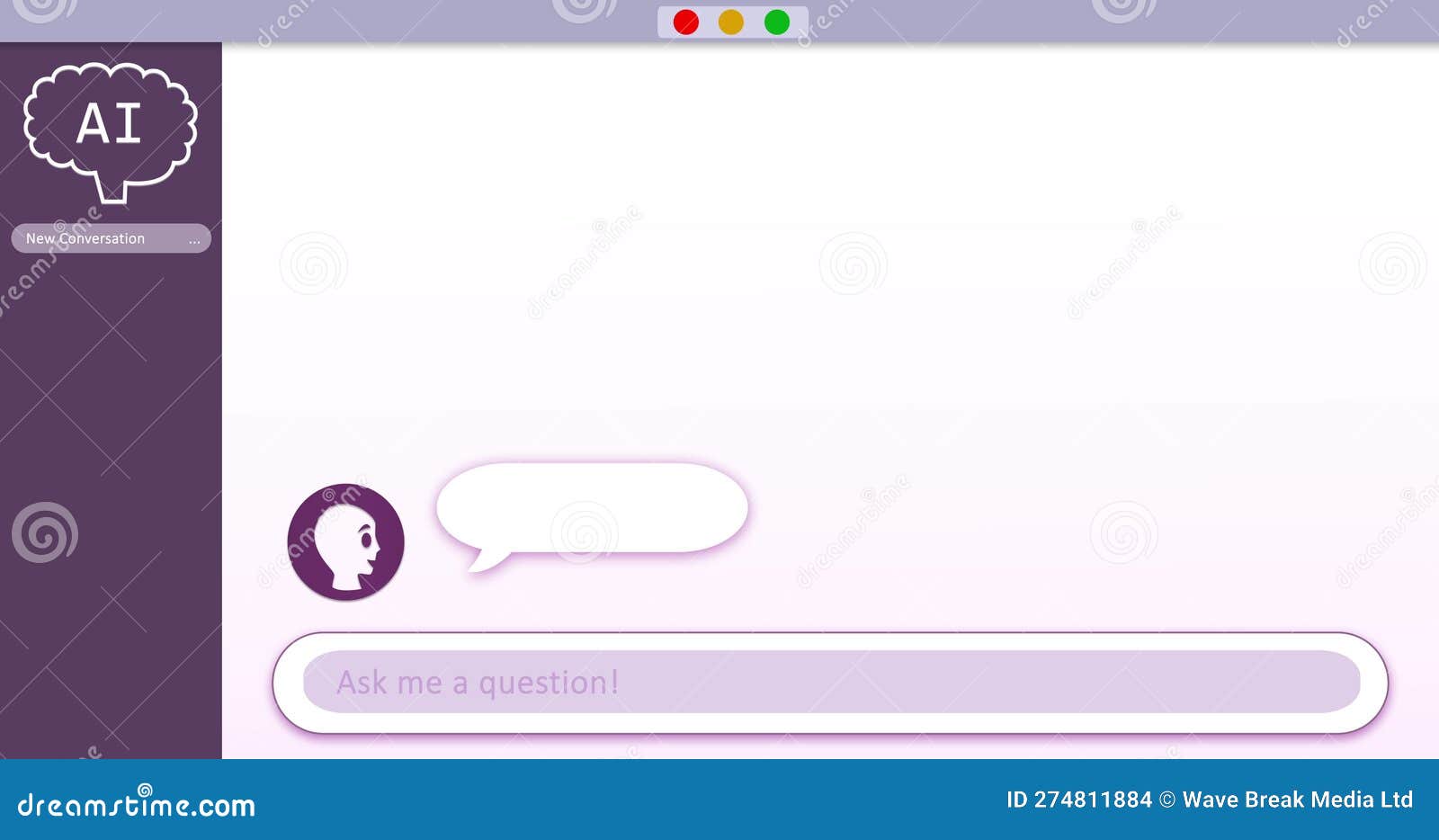 Composition of Ai Chat Icons and Speech Bubbles on Purple Background ...