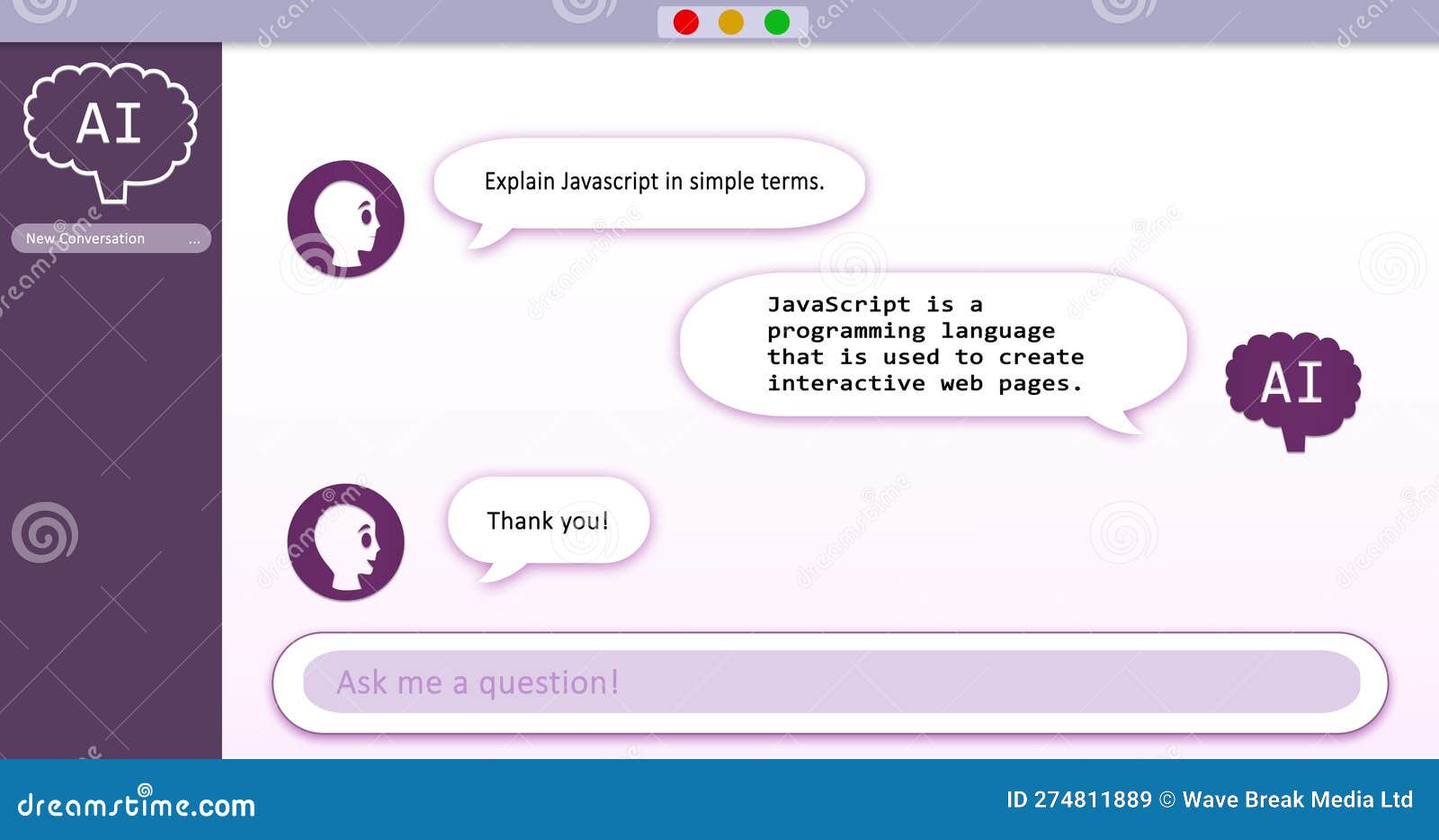 Composition of Ai Chat Icons and Speech Bubbles with Text on Blue ...