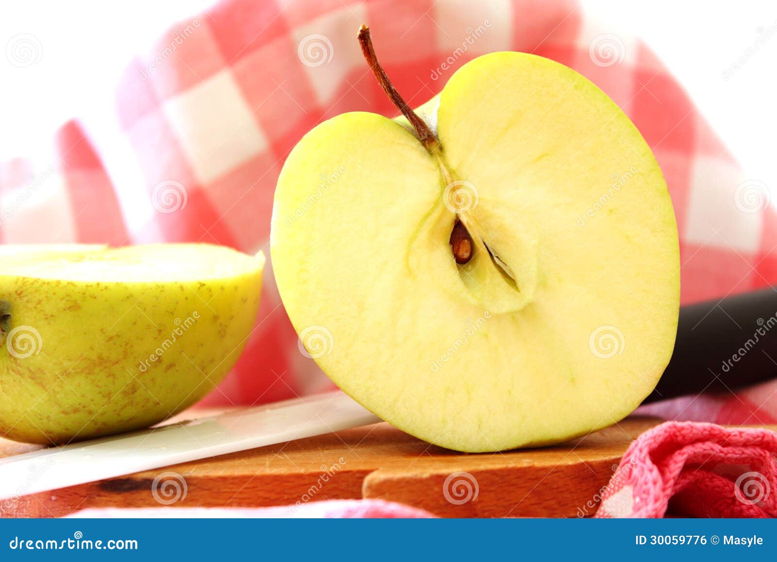 Apple cut in half stock photo. Image of diet, table, fresh - 30059776