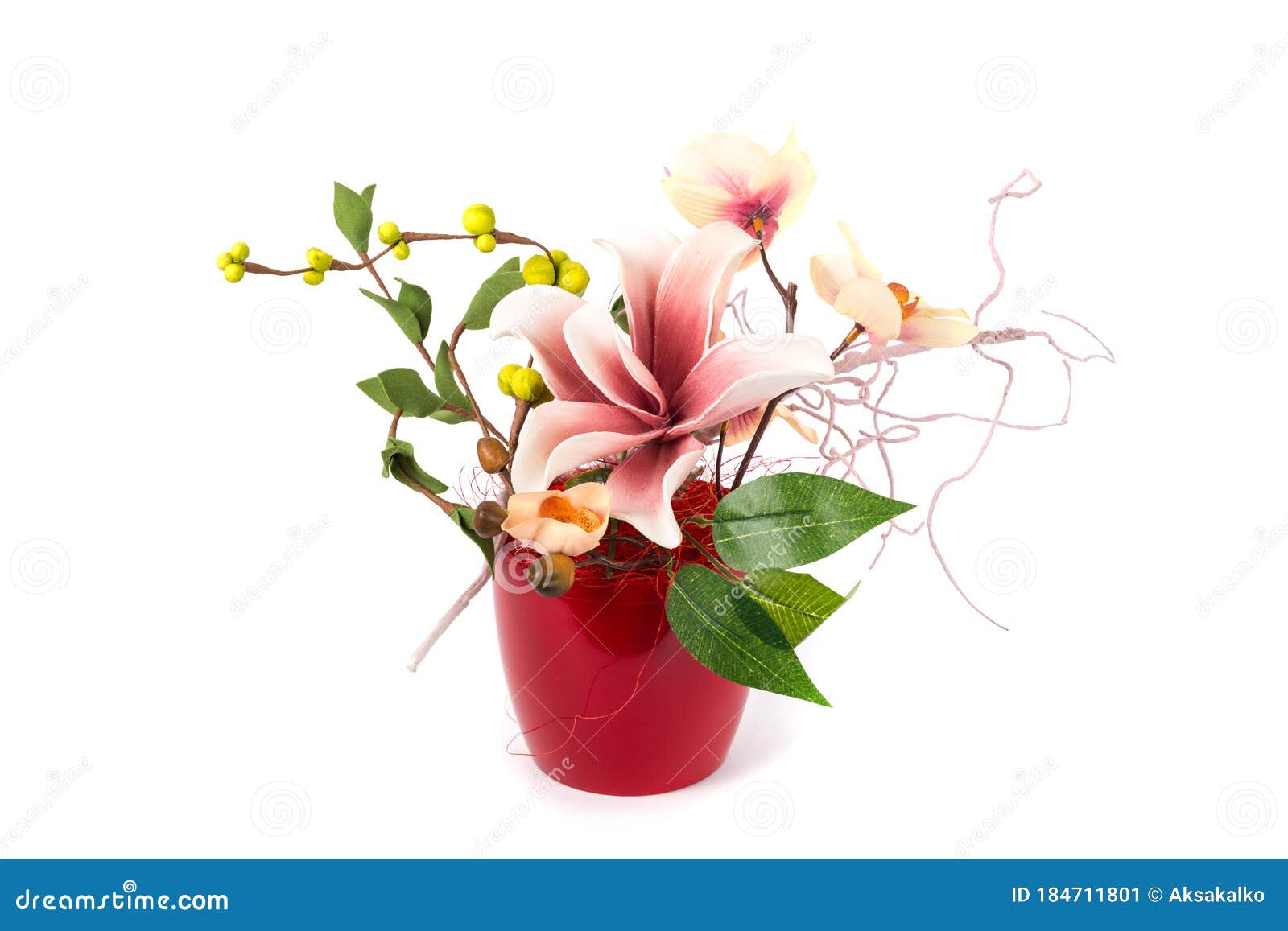 Composition with Artificial Flowers Stock Image - Image of floral, fake ...