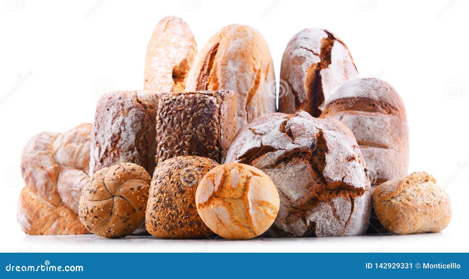 Composition with Assorted Bakery Products Isolated on White Stock Image ...