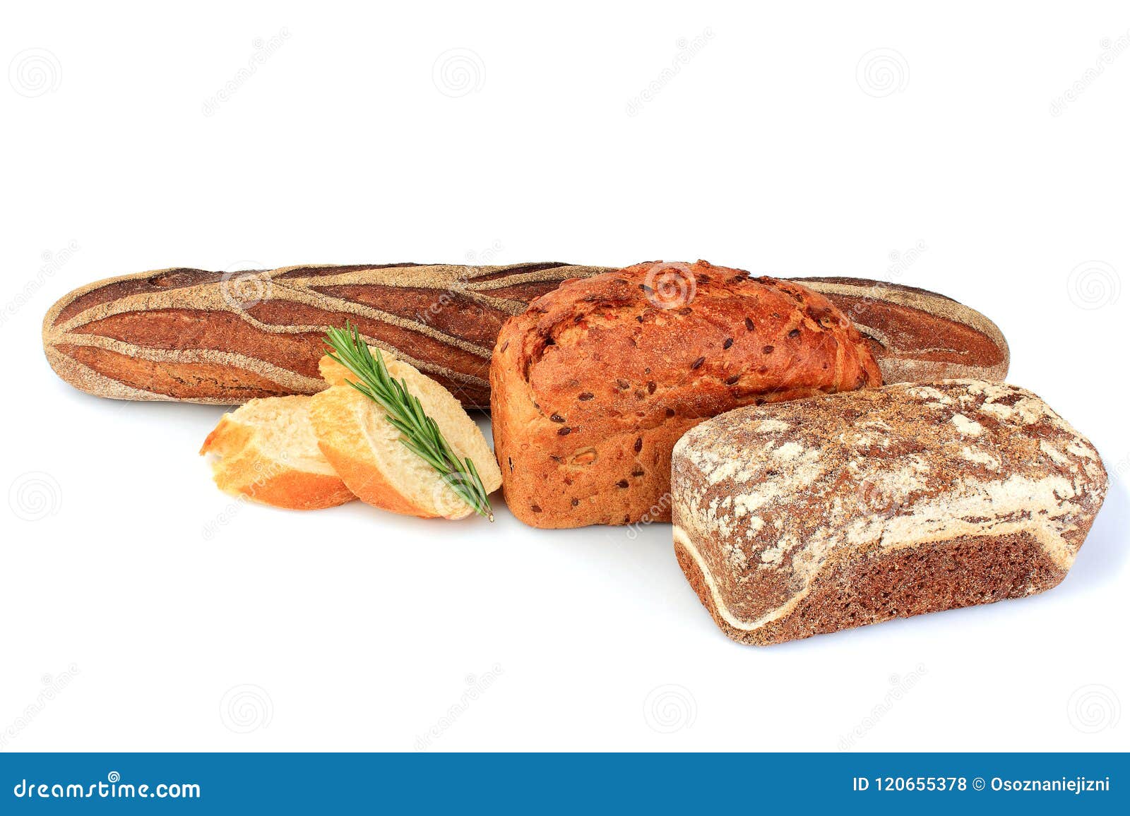Composition Assorted Bread. Stock Photo - Image of wheat, flax: 120655378