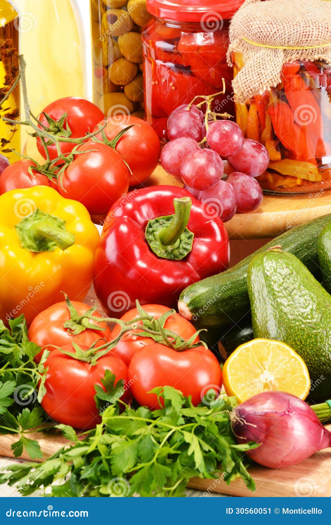 Composition with Assorted Grocery Products Including Vegetables Stock ...