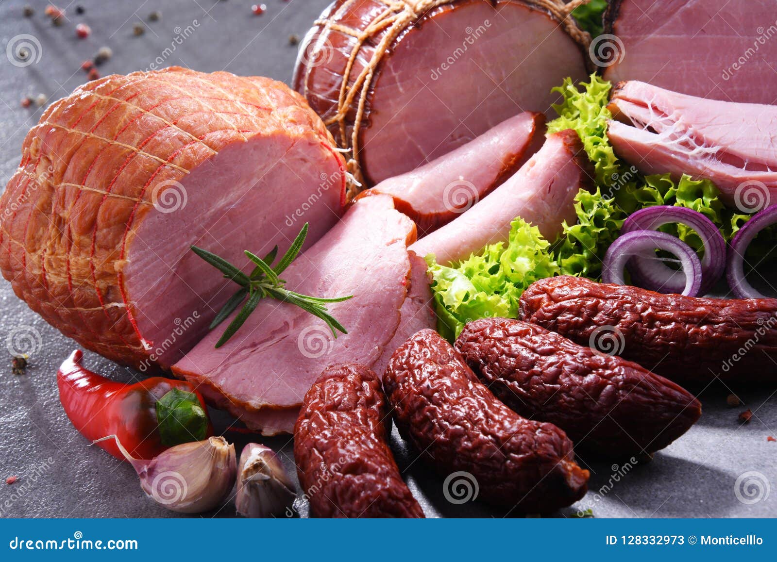 Composition with Assorted Meat Products Stock Image - Image of fresh ...