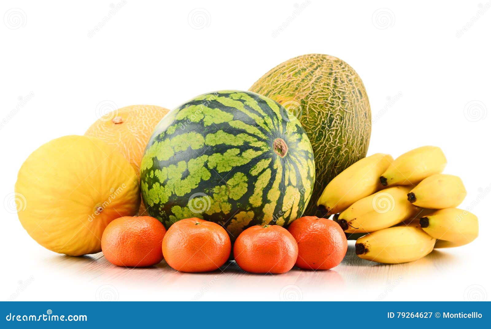 Composition with Assorted Melons Bananas and Tangerines Stock Image ...