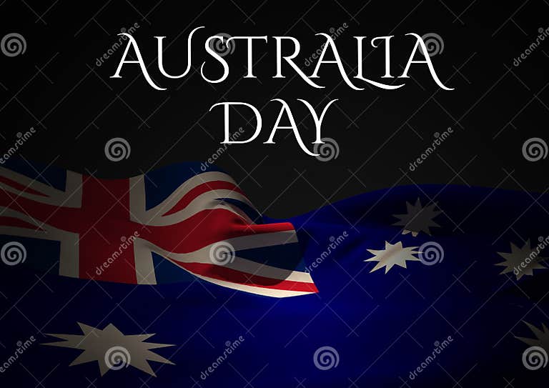 Composition of Australia Day Text Over Flag of Australia on Black ...