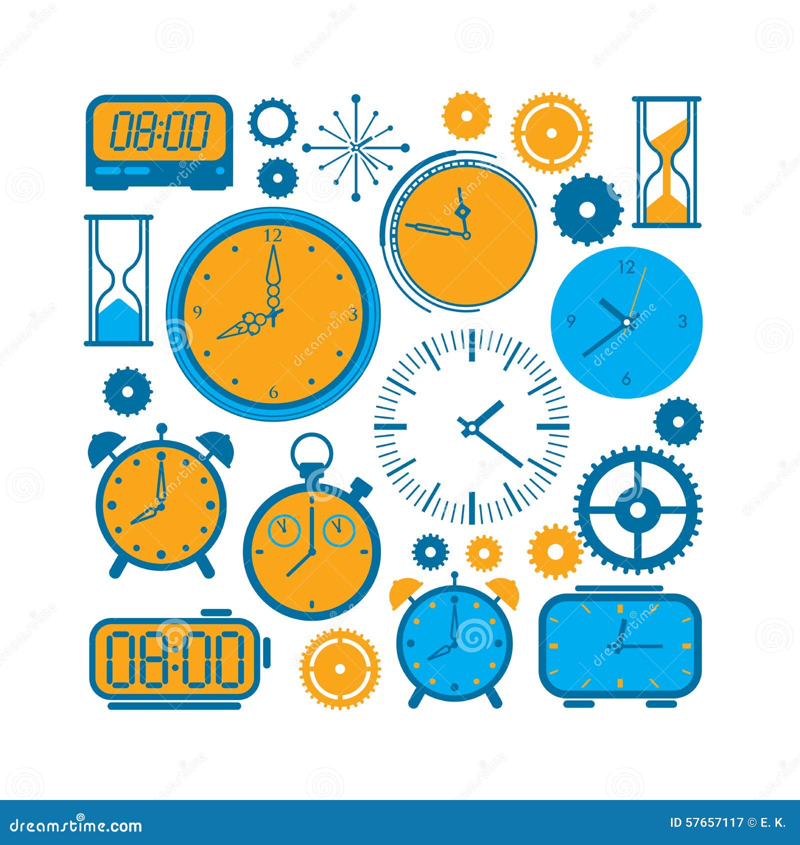 Composition Avec Des Symboles De Temps Illustration de Vecteur ...