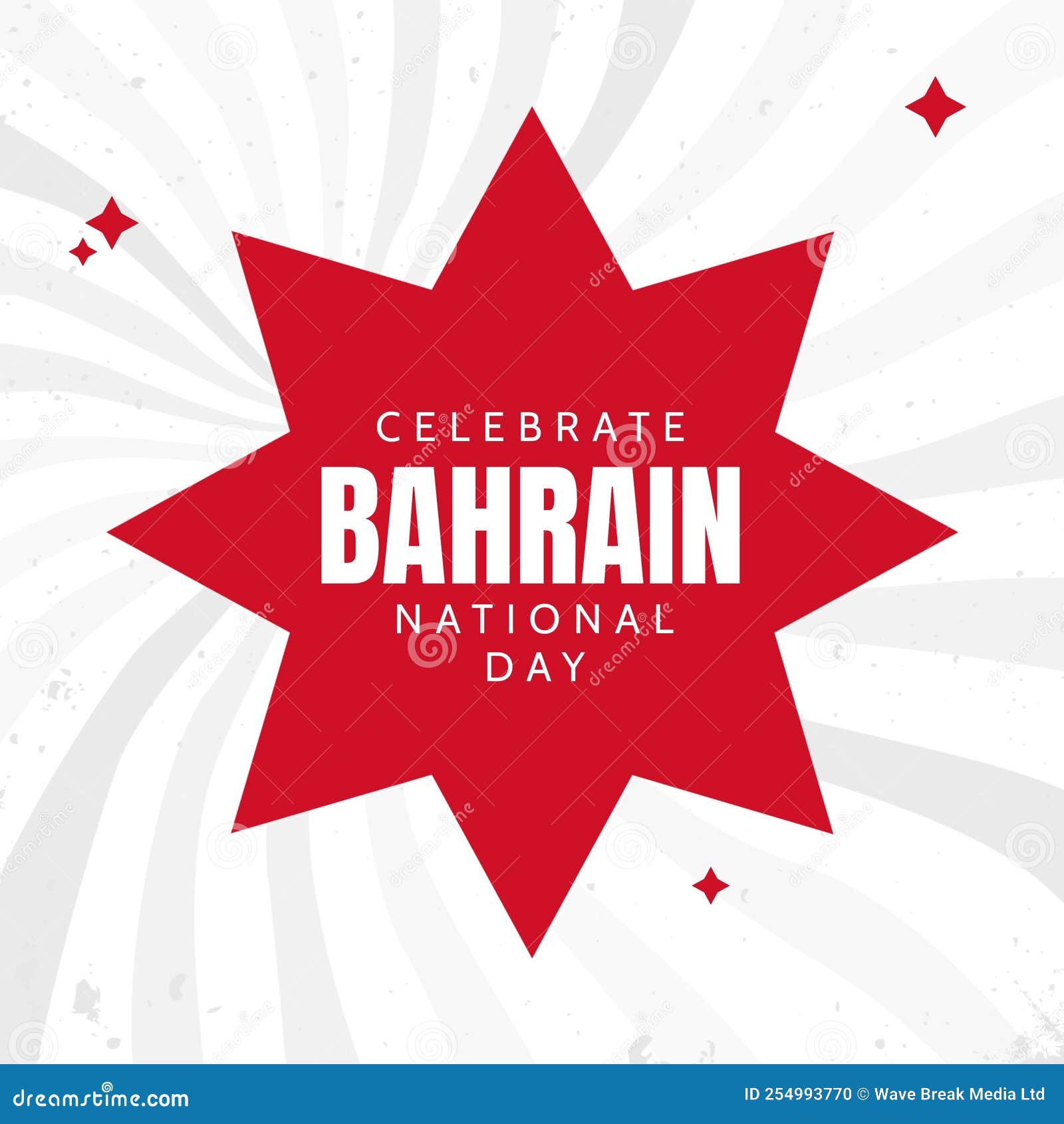Composition of Bahrain National Day Text Over Red Stars Stock ...