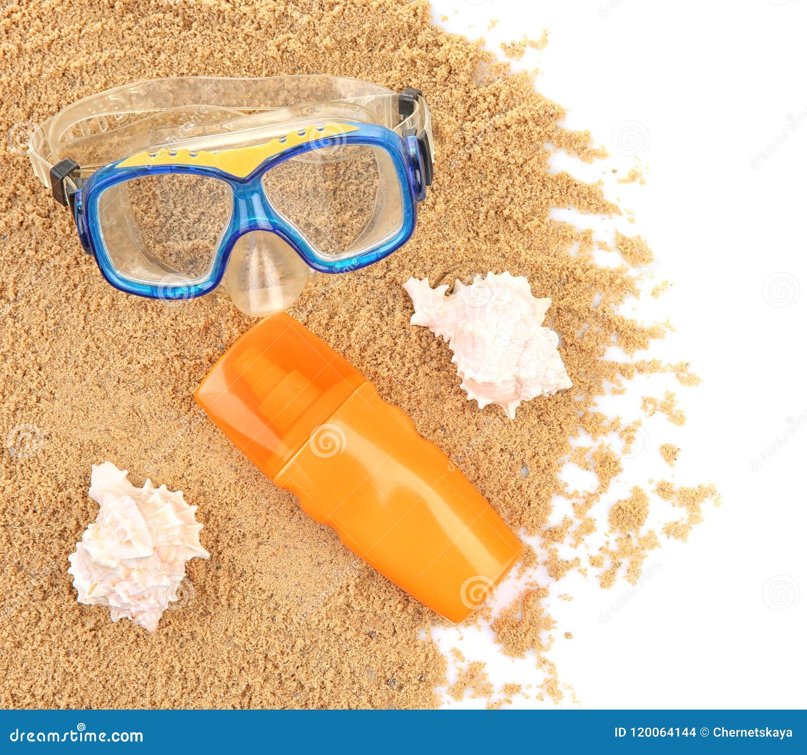 Composition with Beach Objects on White Background Stock Photo - Image ...