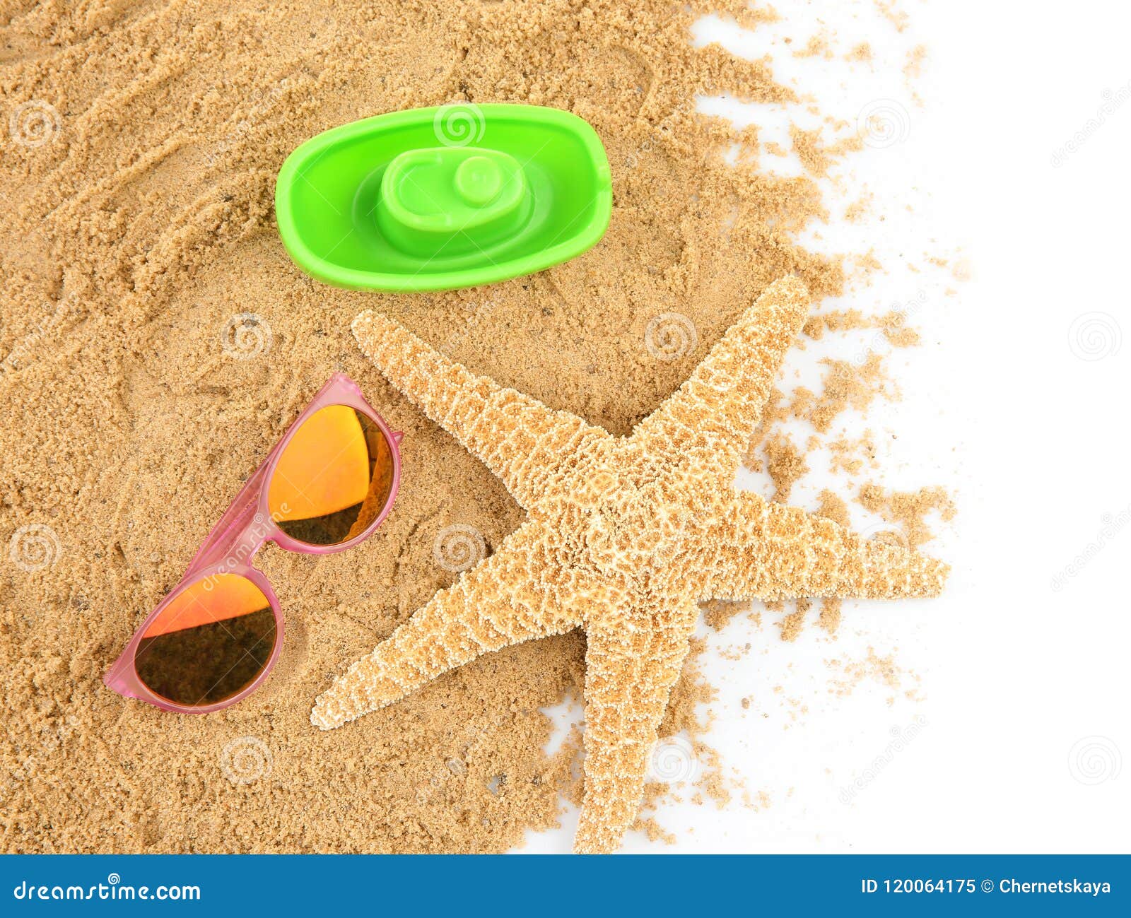 Composition with Beach Objects on White Background Stock Image - Image ...