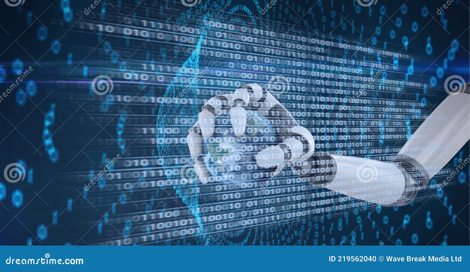 Composition of Binary Coding Data Processing Over Robot Holding Globe ... Composition of Binary Coding Data Processing Over Robot Holding Globe ...