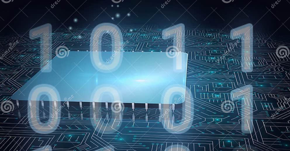 Composition of Binary Coding Over Computer Circuit Board Stock Illustration - Illustration of ...