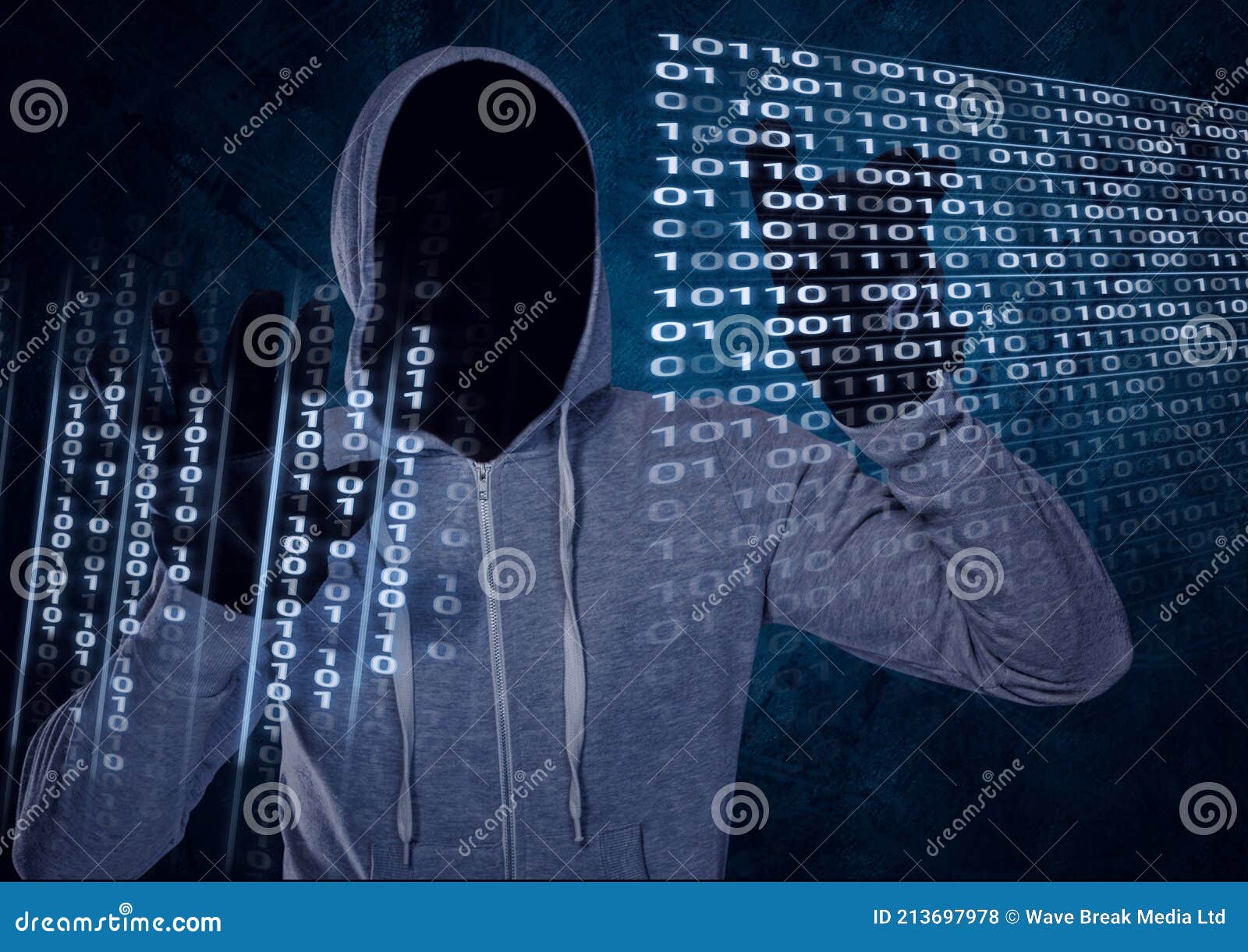 Composition Of Binary Coding Over Hacker In Hood Touching Interactive 0435
