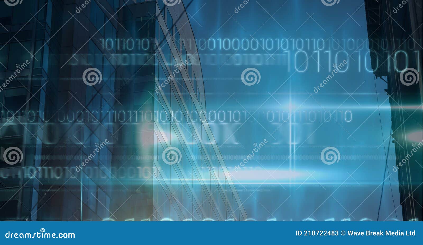 Composition of Binary Coding Over Modern Cityscape Stock Image - Image of interface, futuristic ...