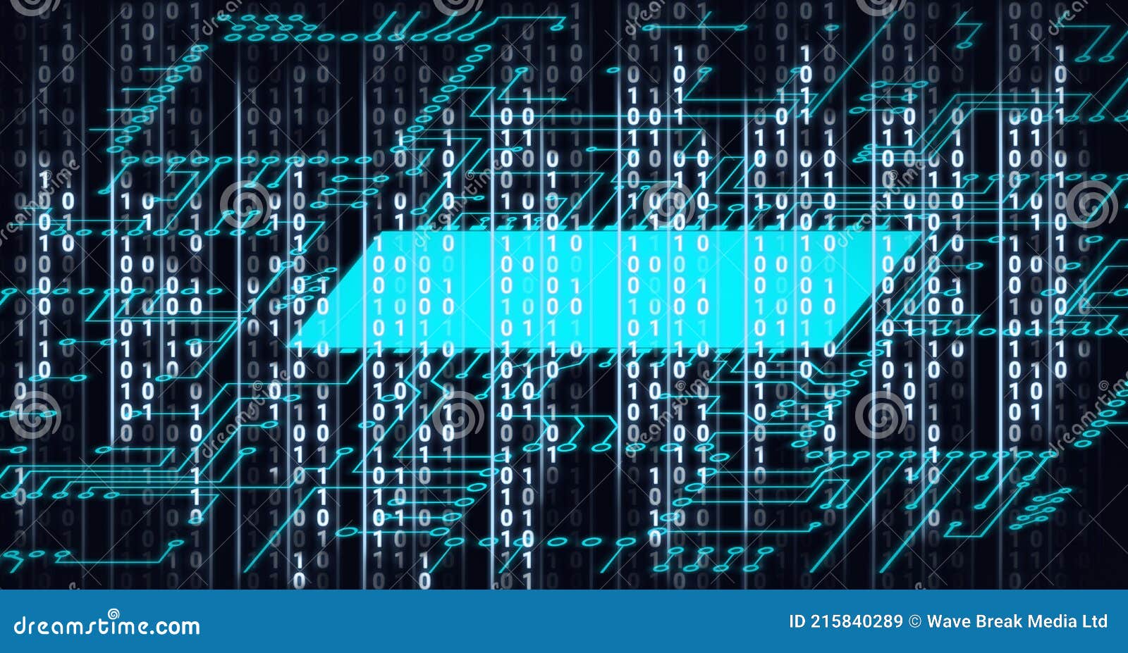 Composition of Binary Coding Over Processor and Circuit Board Stock Illustration - Illustration ...