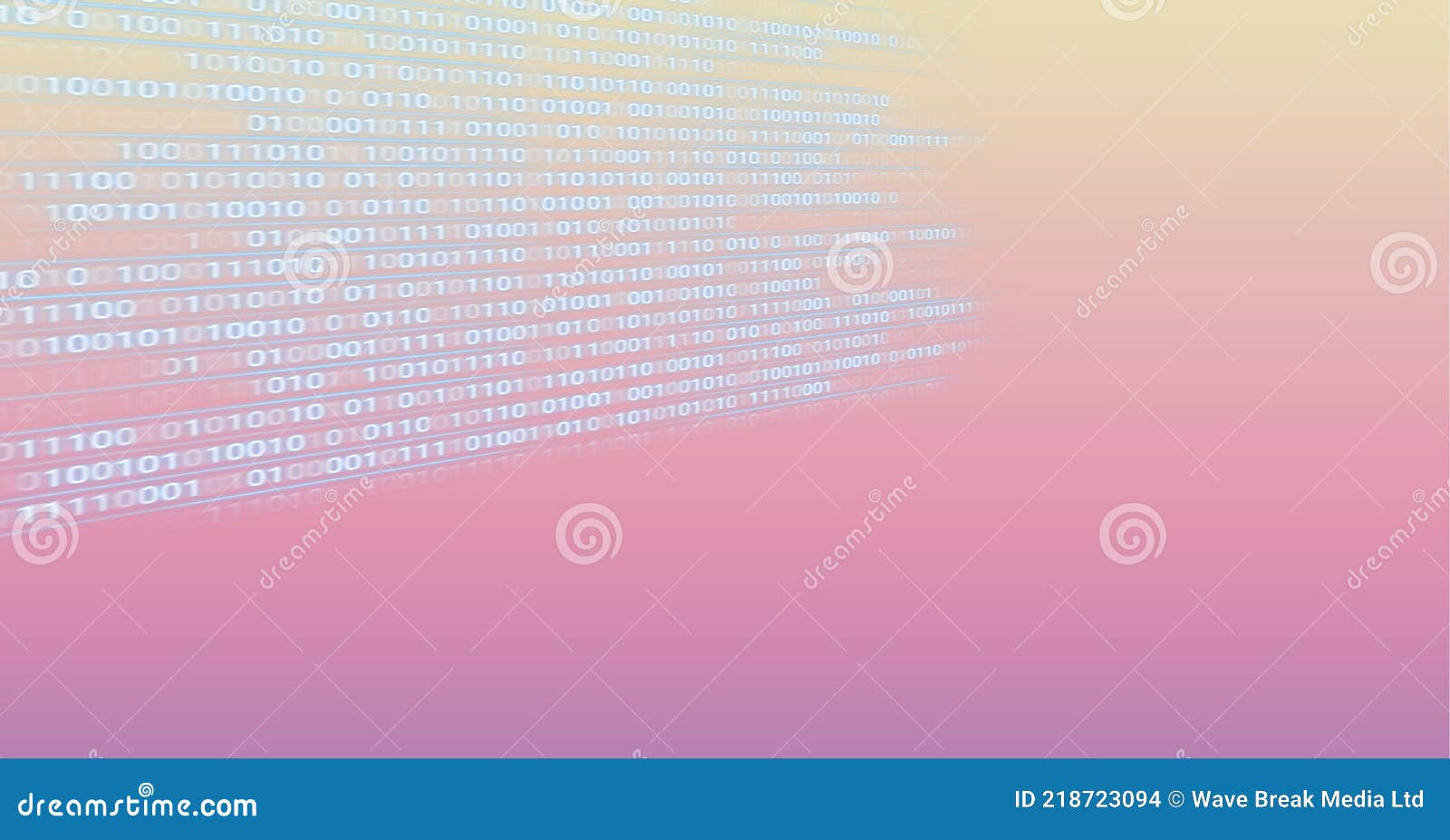 Composition of Binary Coding Over Yellow To Pink Background Stock ...