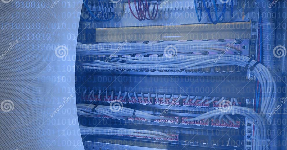 Composition of Binary Coding Processing on Computer Background Stock Illustration - Illustration ...