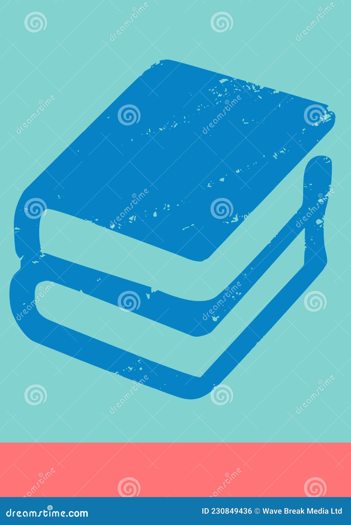 Composition of Blue Book Icons on Green Background Stock Illustration ...