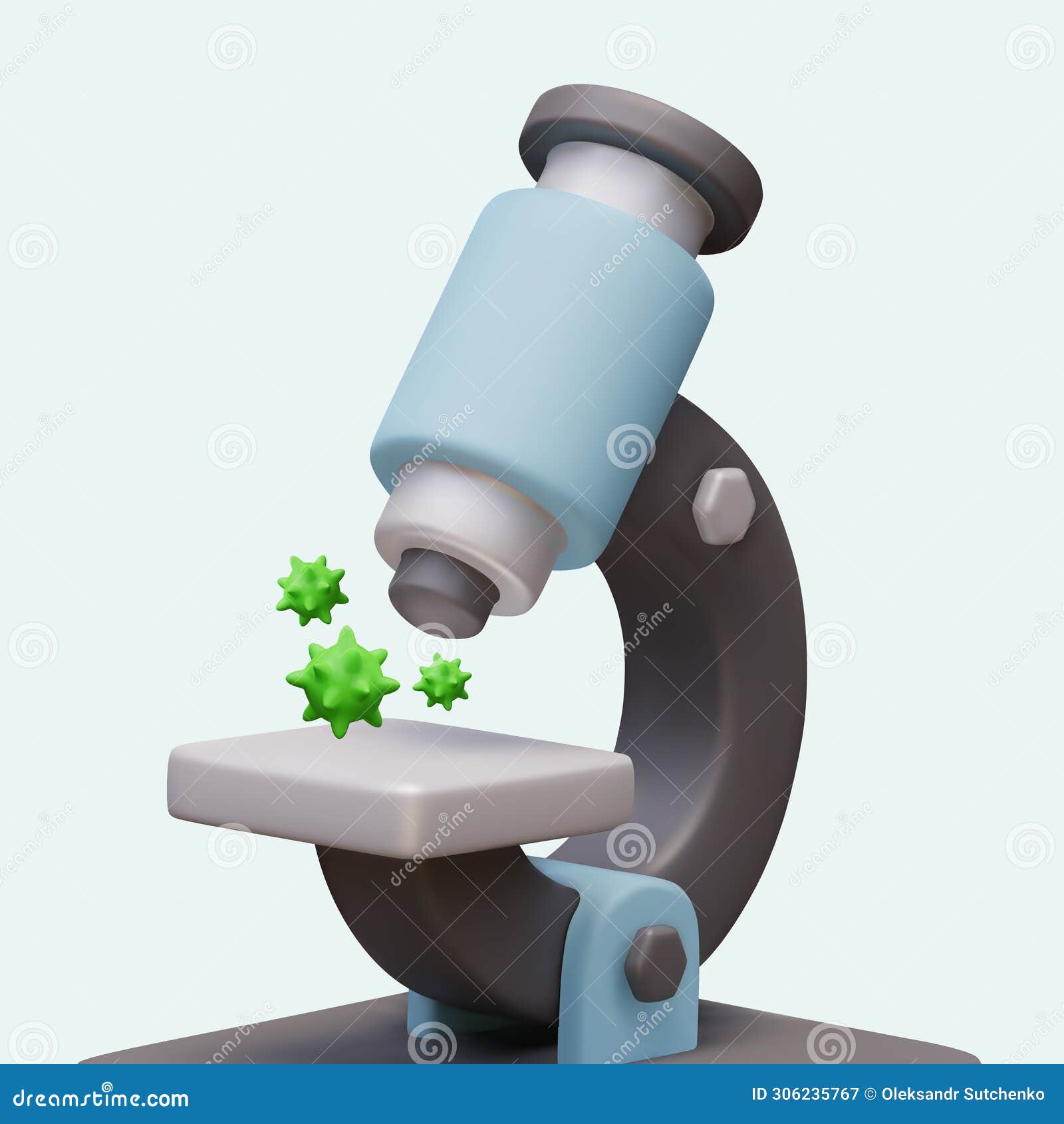 Composition with Blue Microscope Provides Research of Realistic ...