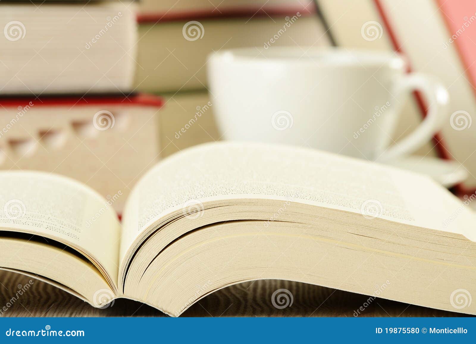 Composition with Books and Cup of Coffee Stock Photo - Image of ...