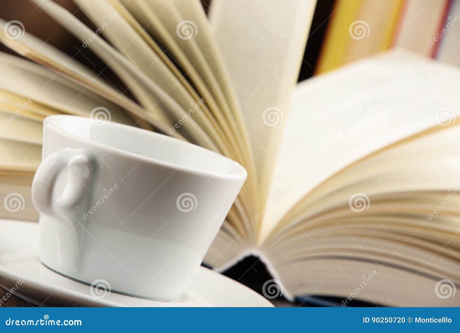 Composition with Books and Cup of Coffee Stock Photo - Image of ...