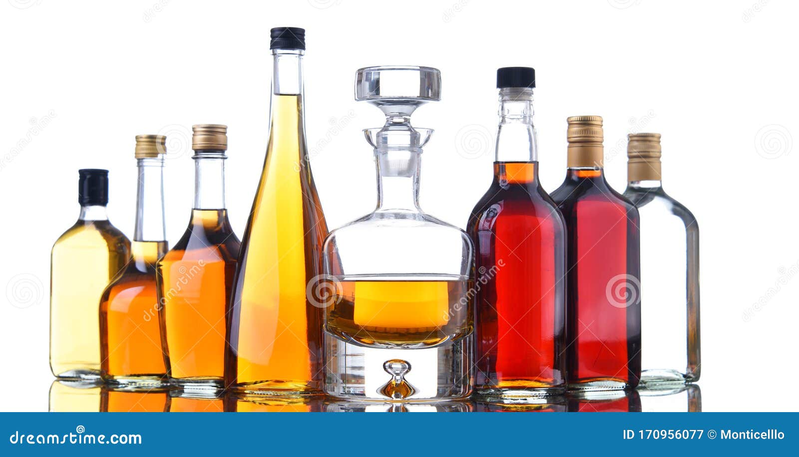 Bottles of Assorted Alcoholic Beverages Stock Image - Image of ethanol ...