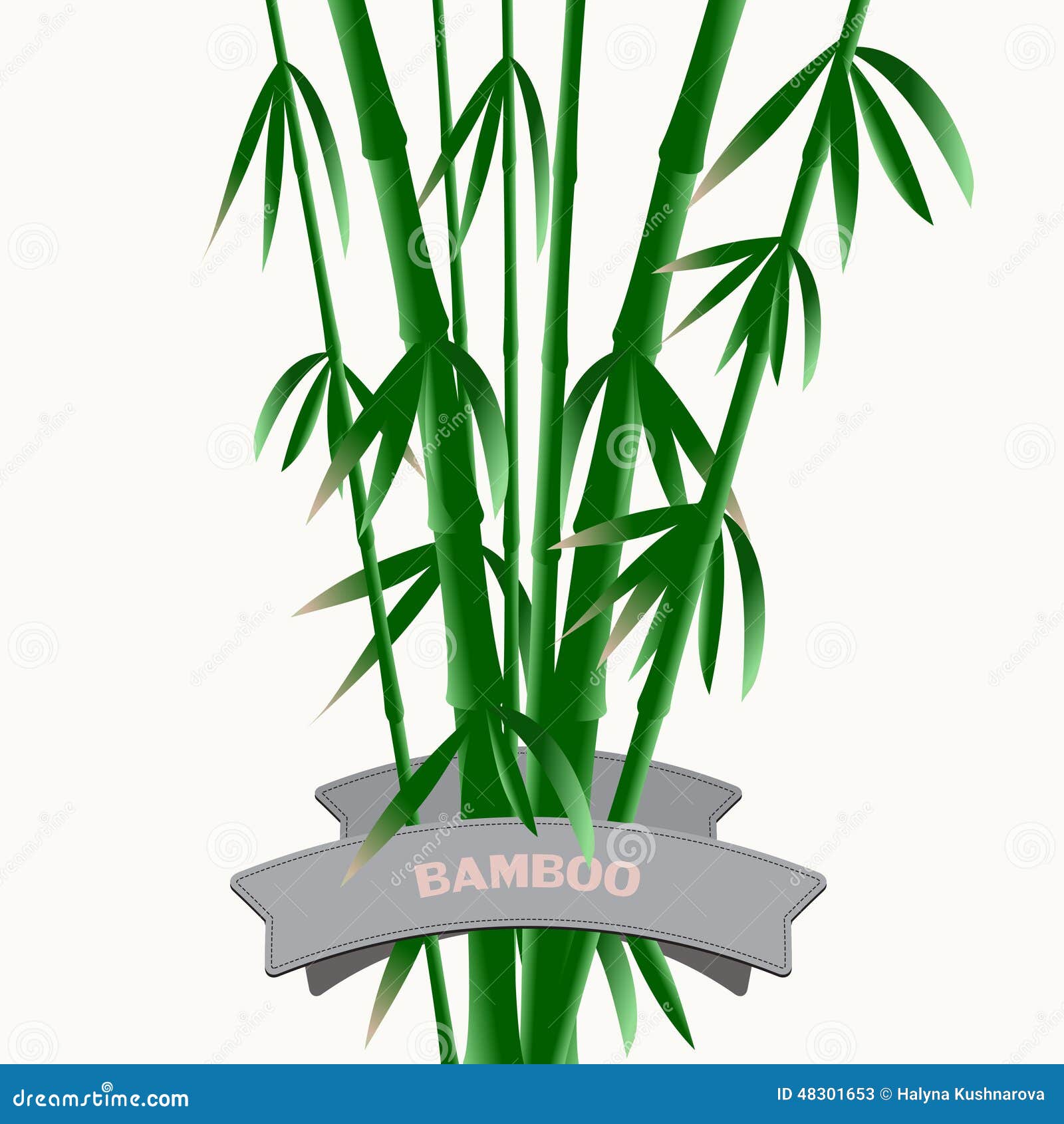 The Composition of the Branches of Bamboo Stock Vector - Illustration ...