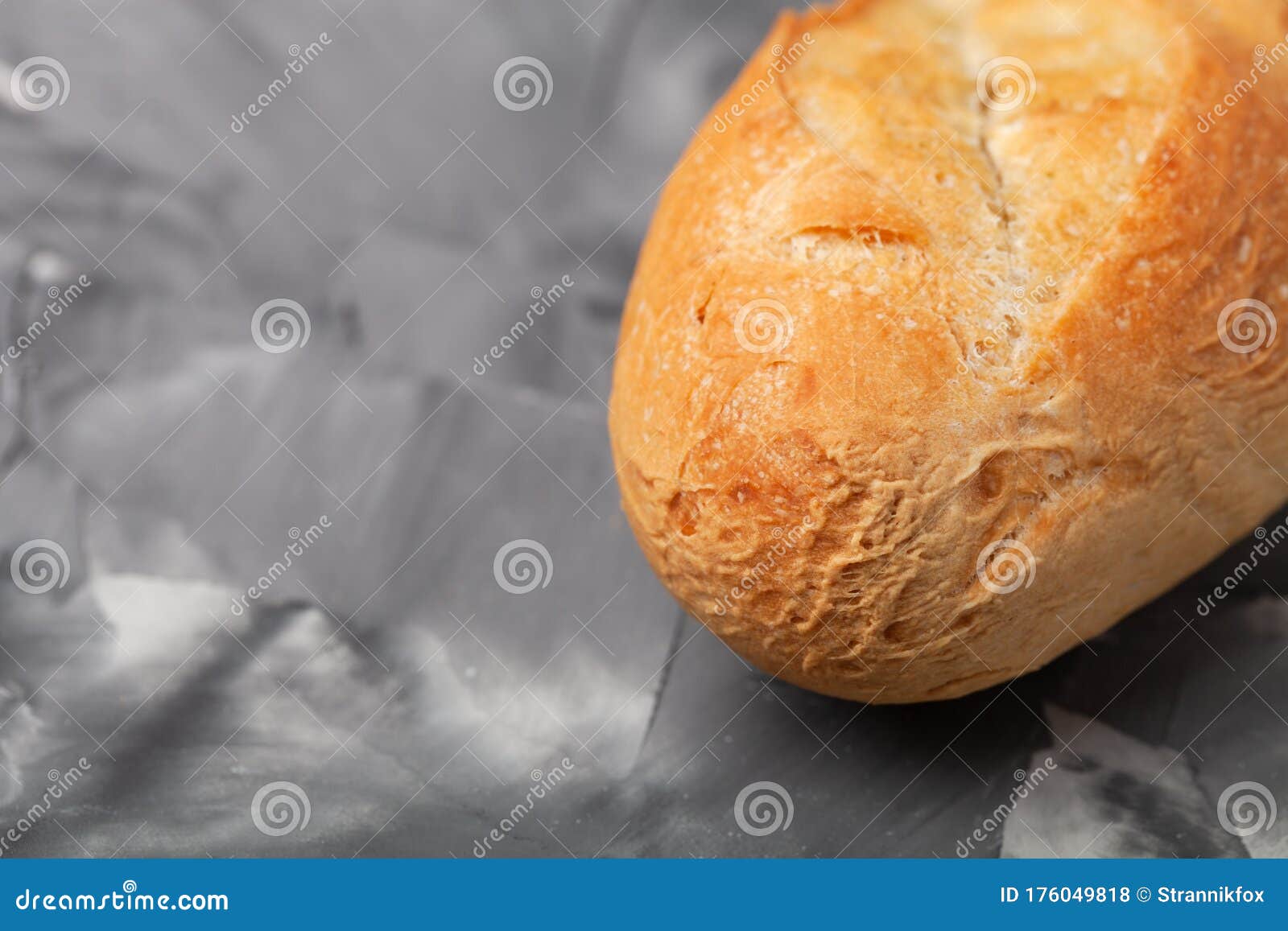 Composition with a Bread on a Textured Plastered Surface. Stock Photo ...