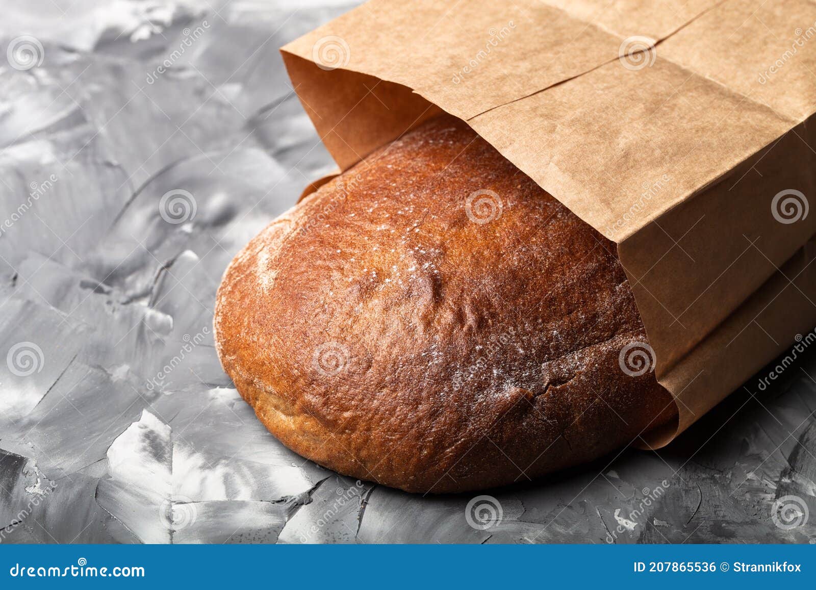 Composition with a Bread on a Textured Plastered Surface Stock Photo ...