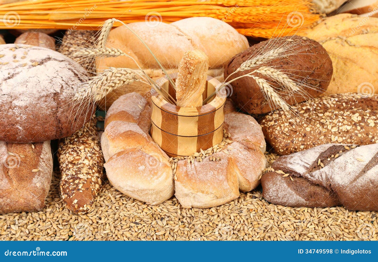 Composition of Breads. Close Up Stock Photo - Image of baker, dough ...