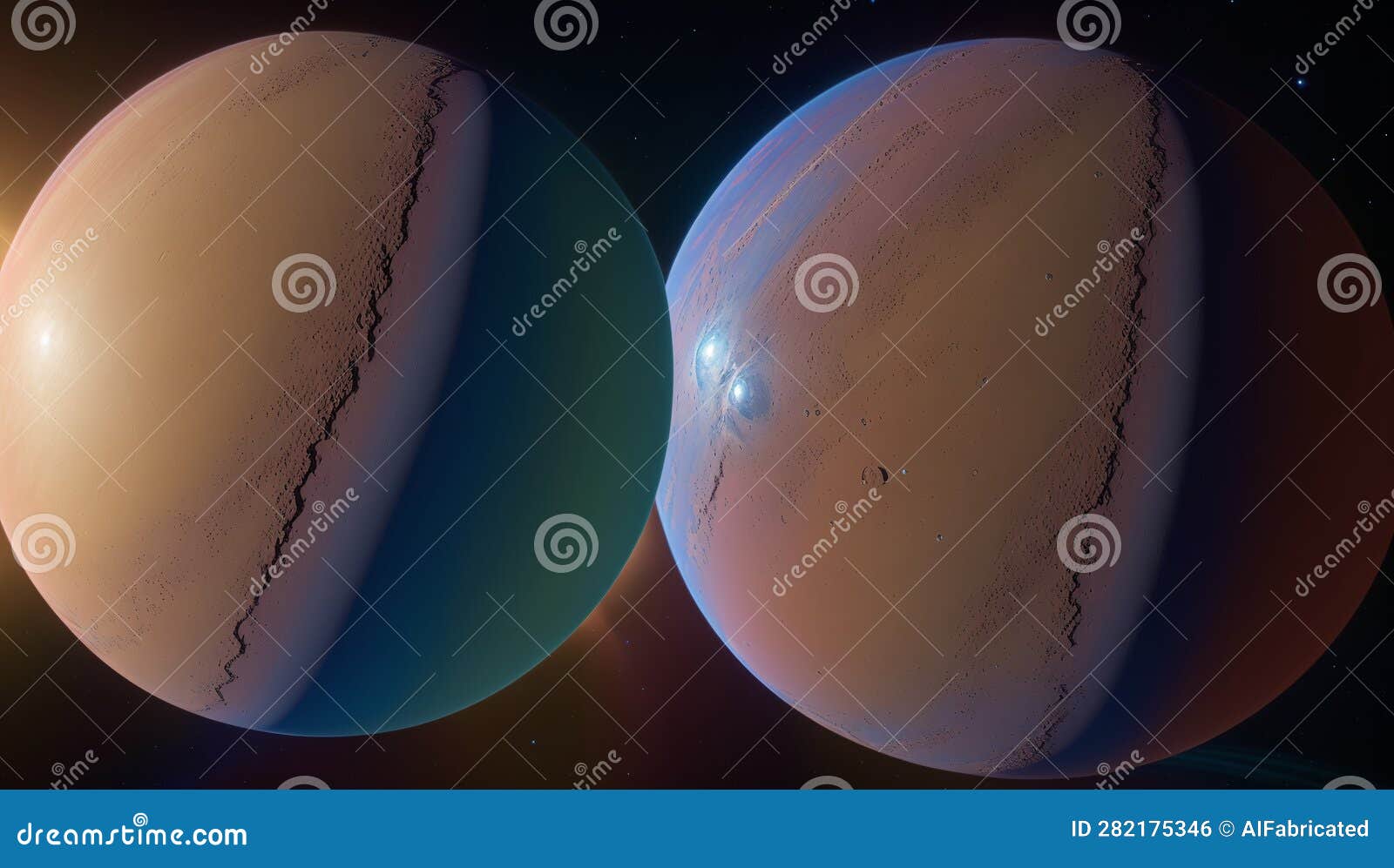 A Composition of a Breathtakingly Daring View of Two Planets AI ...