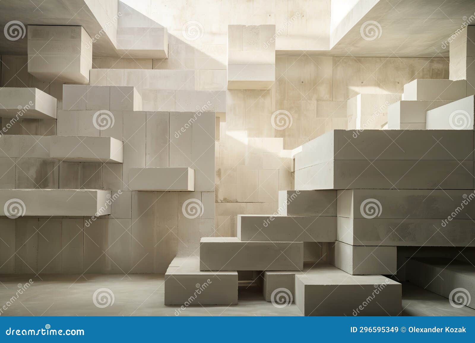 Composition of Building Concrete Blocks in Interior Building Under ...