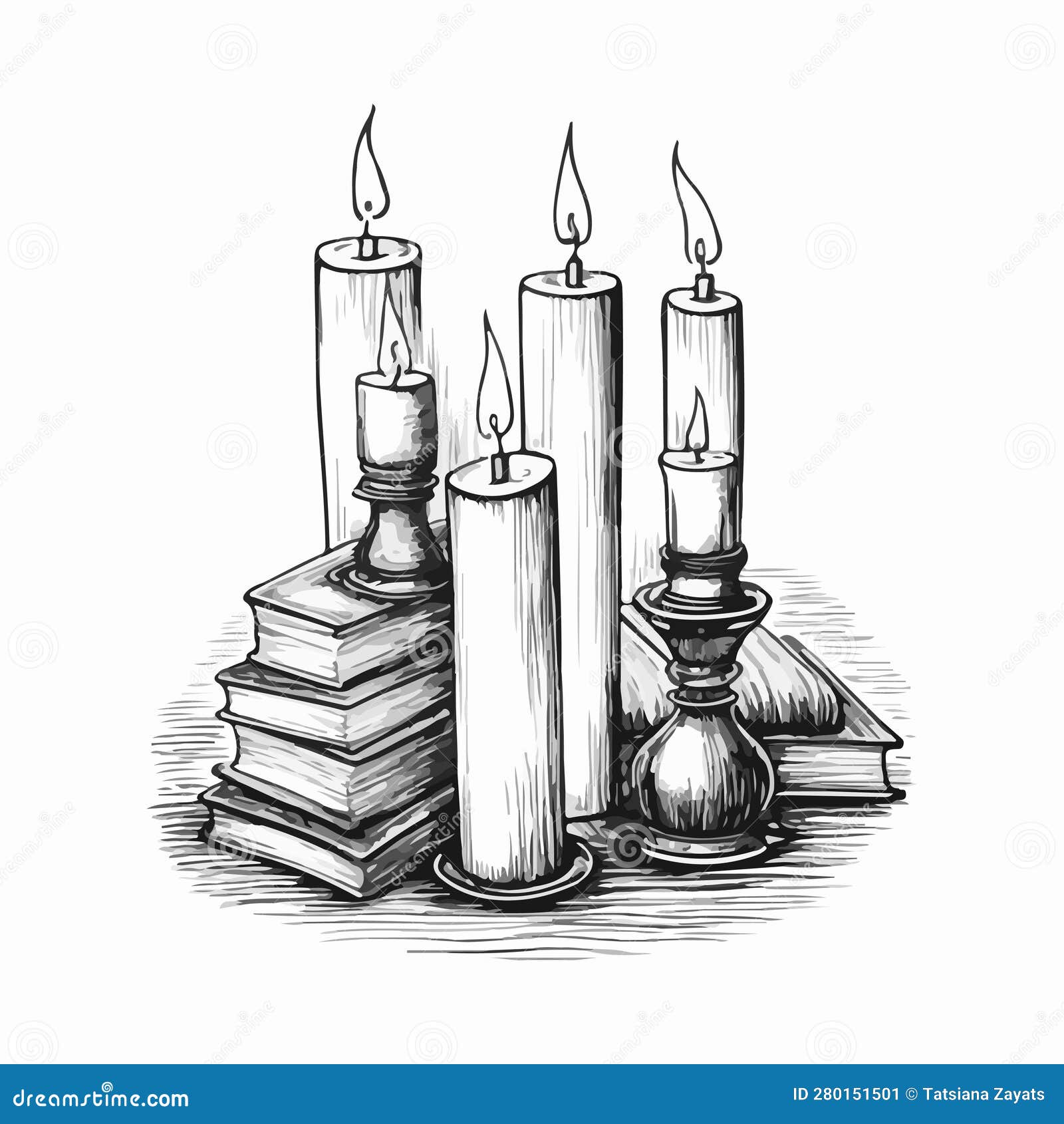 Candle Holder Pencil Drawing