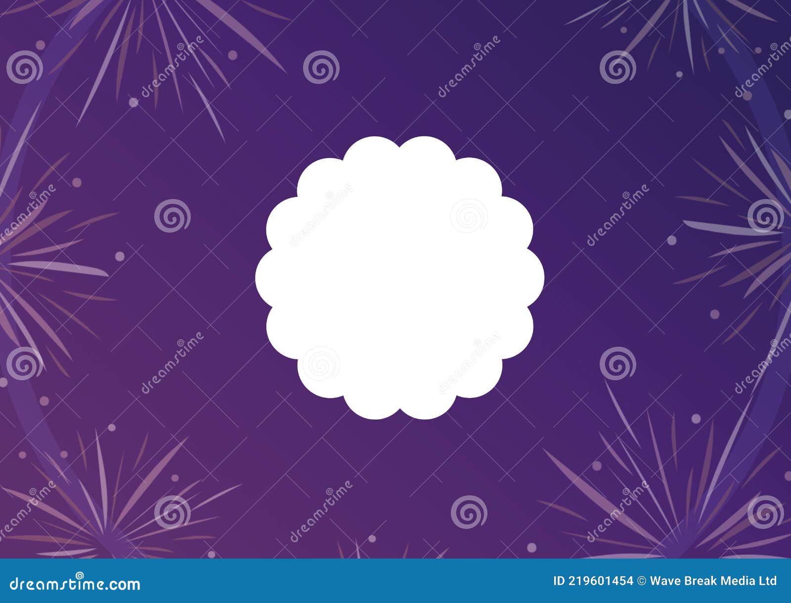 Composition Of Central White Copy Space Roundel With Firework Elements ...