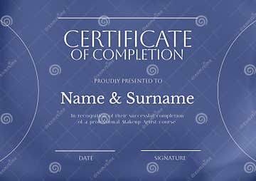 Composition of Certificate of Completion Text with Copy Space on Blue ...