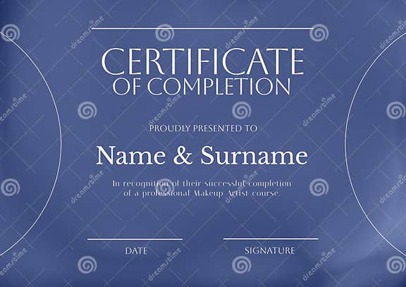 Composition of Certificate of Completion Text with Copy Space on Blue ...
