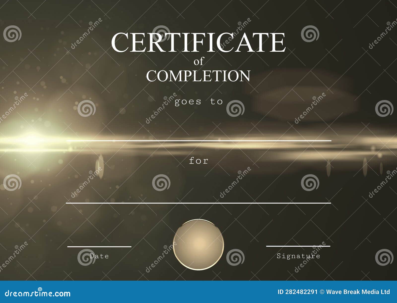 Composition Of Certificate Of Completion Text With Copy Space On Pink ...