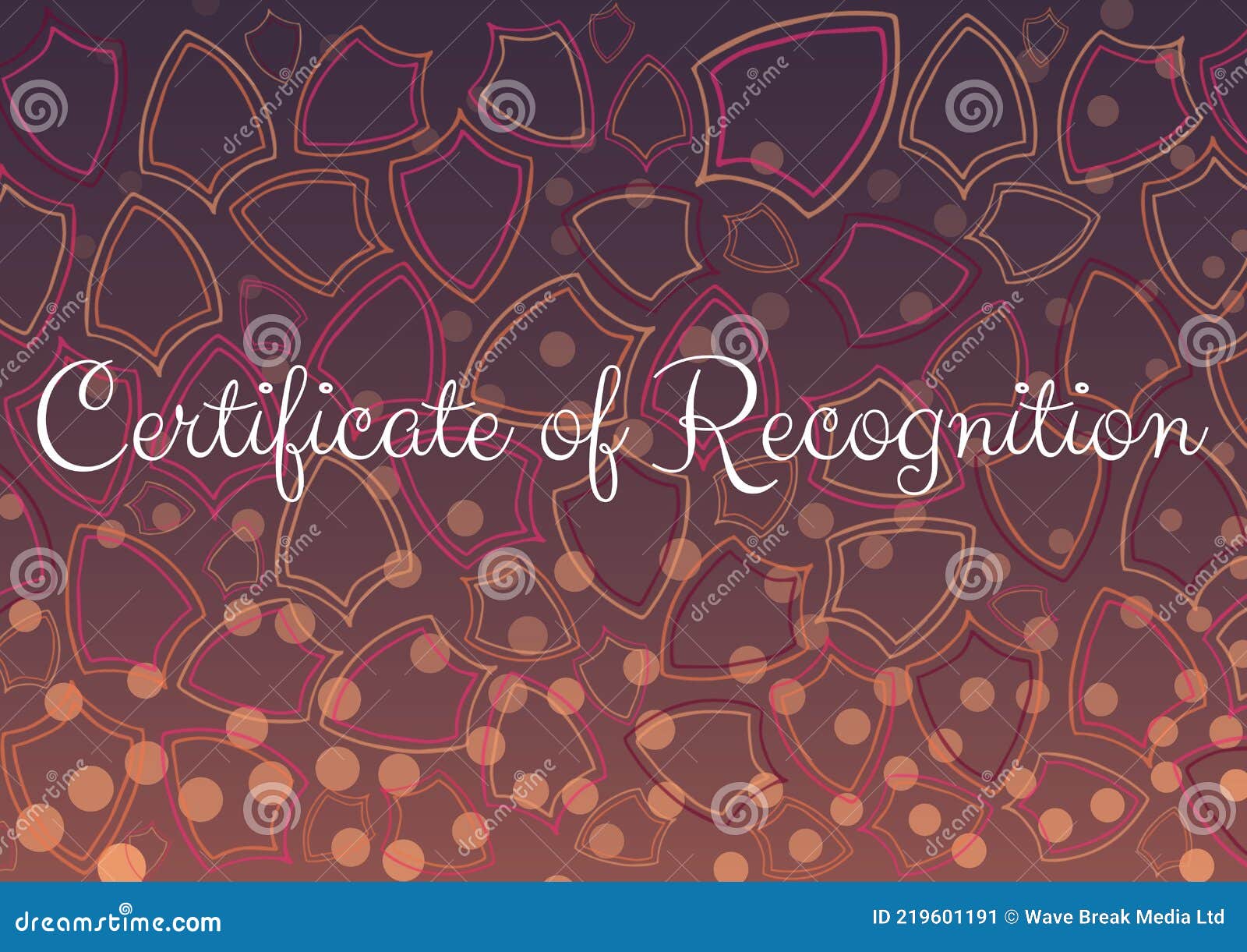 Composition of Certificate of Recognition Text with Copy Space Over ...