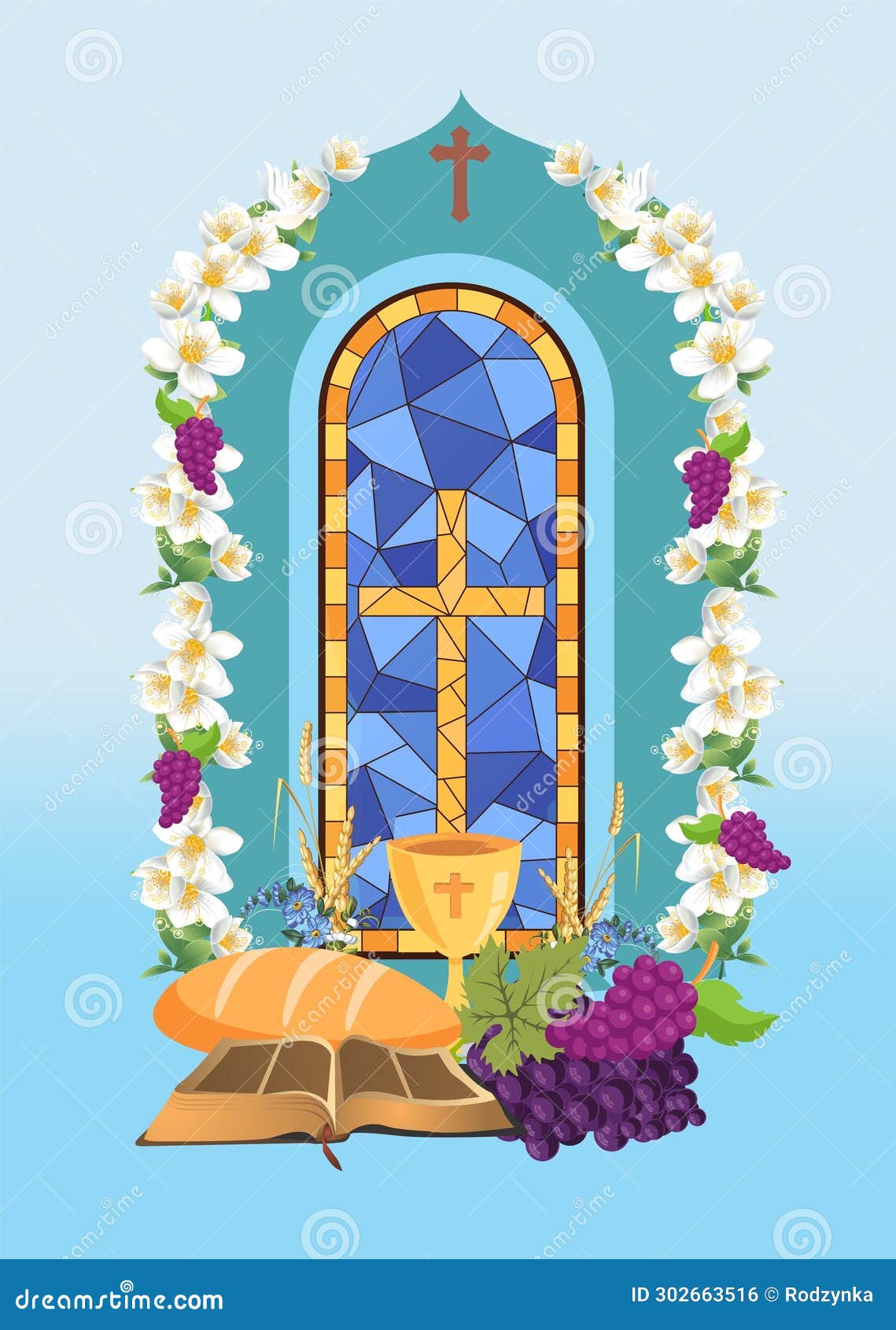 First Holy Communion, stock illustration. Illustration of holy - 302663516