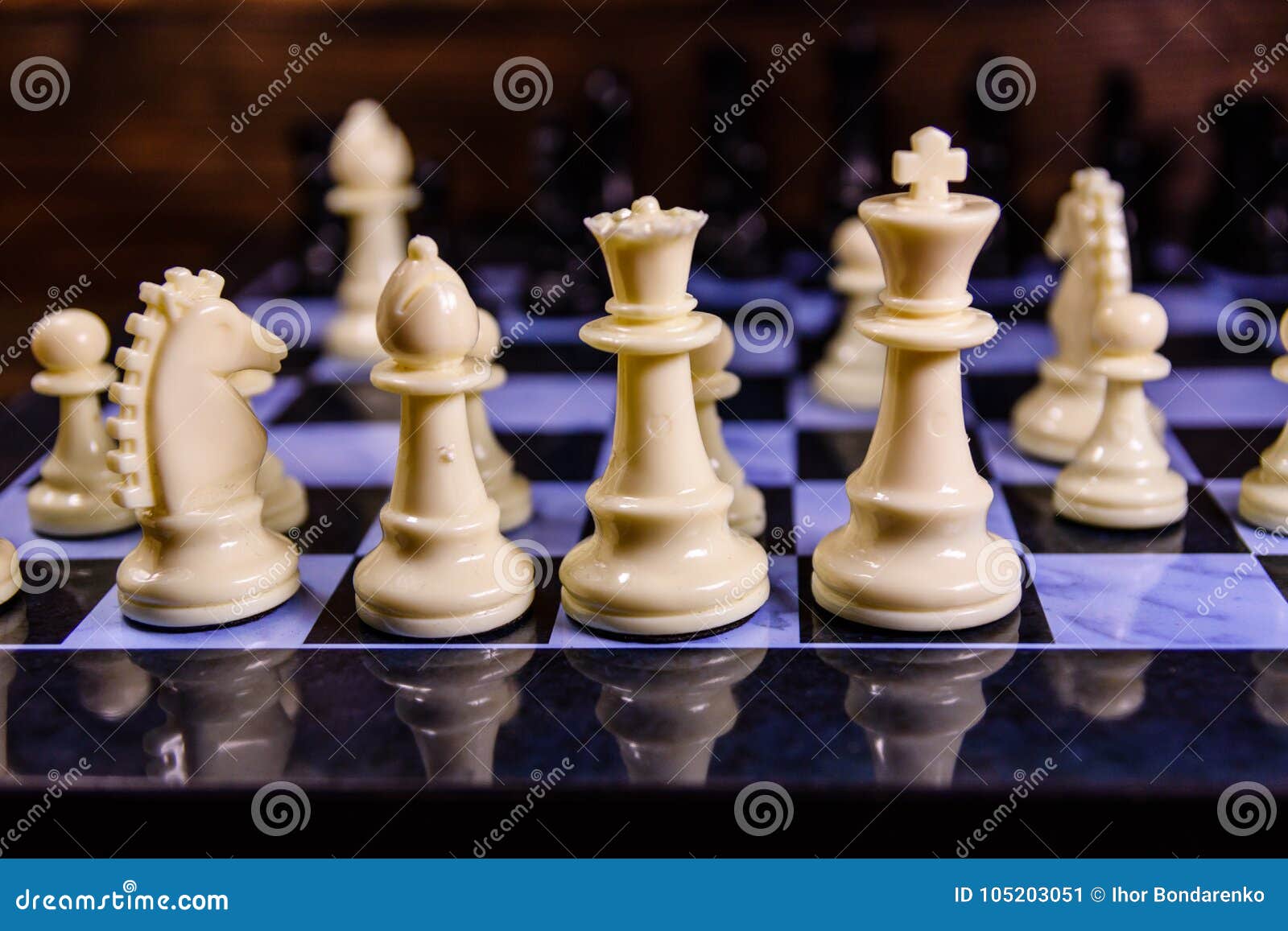 Composition of the Chess Pieces on a Chess Board Stock Image - Image of ...