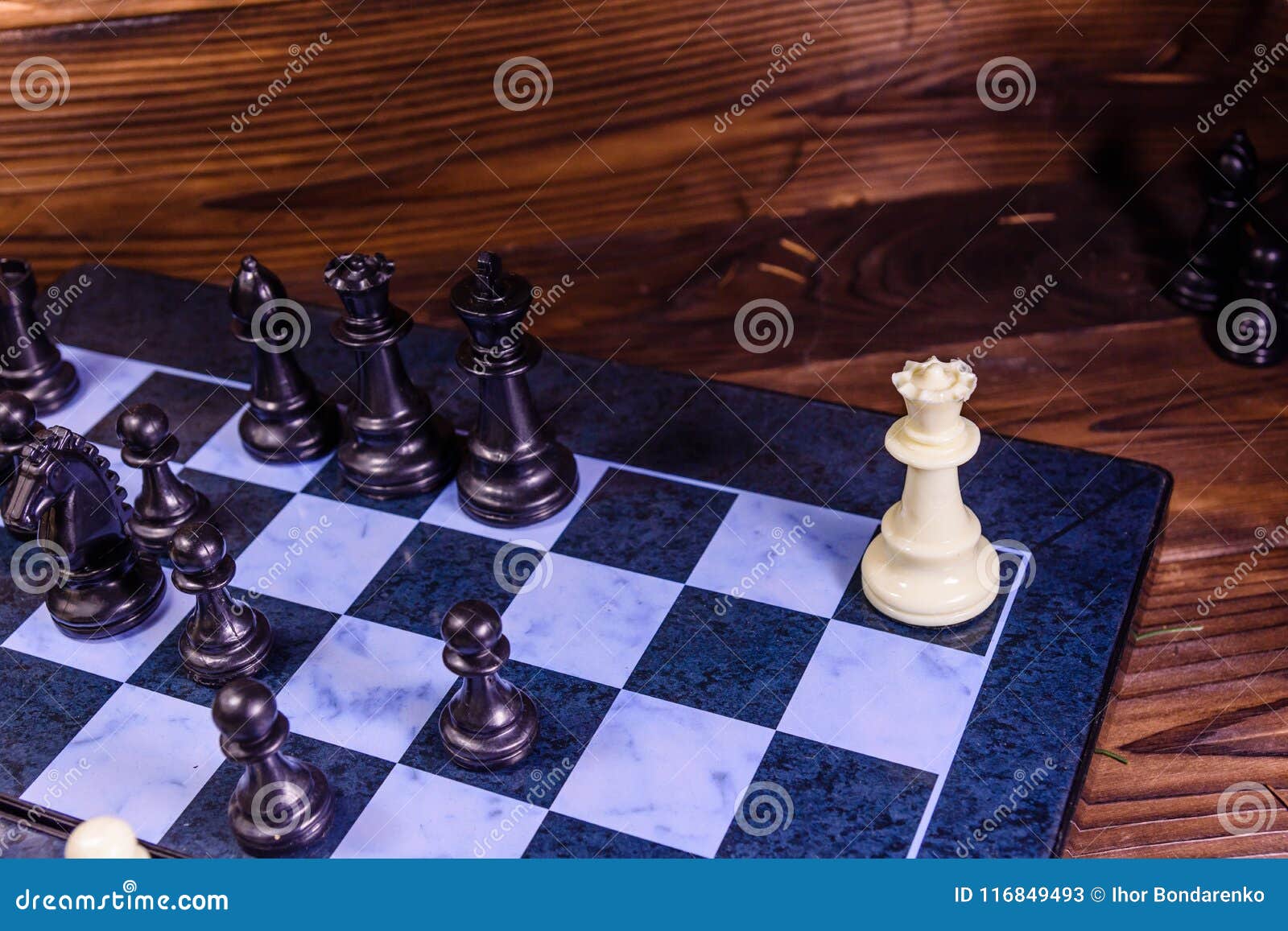 Composition of the Chess Pieces on a Chess Board Stock Image - Image of ...