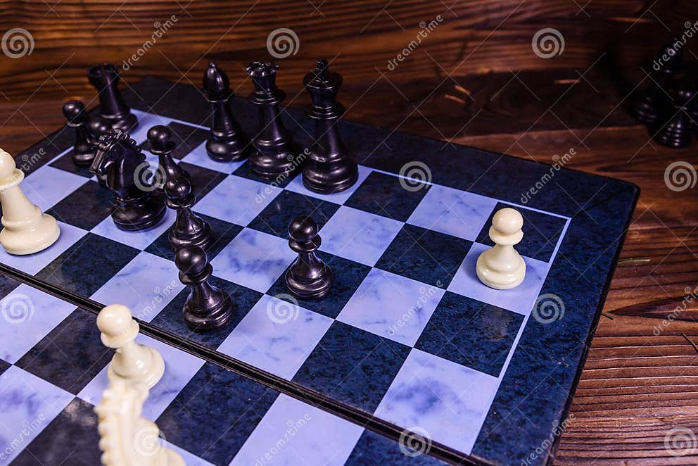 Composition of the Chess Pieces on a Chess Board Stock Image - Image of ...