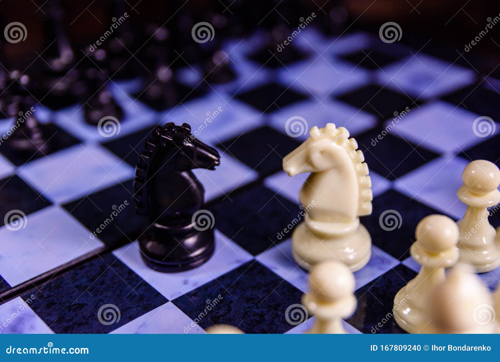 Composition of the Chess Pieces on a Chess Board Stock Photo - Image of ...