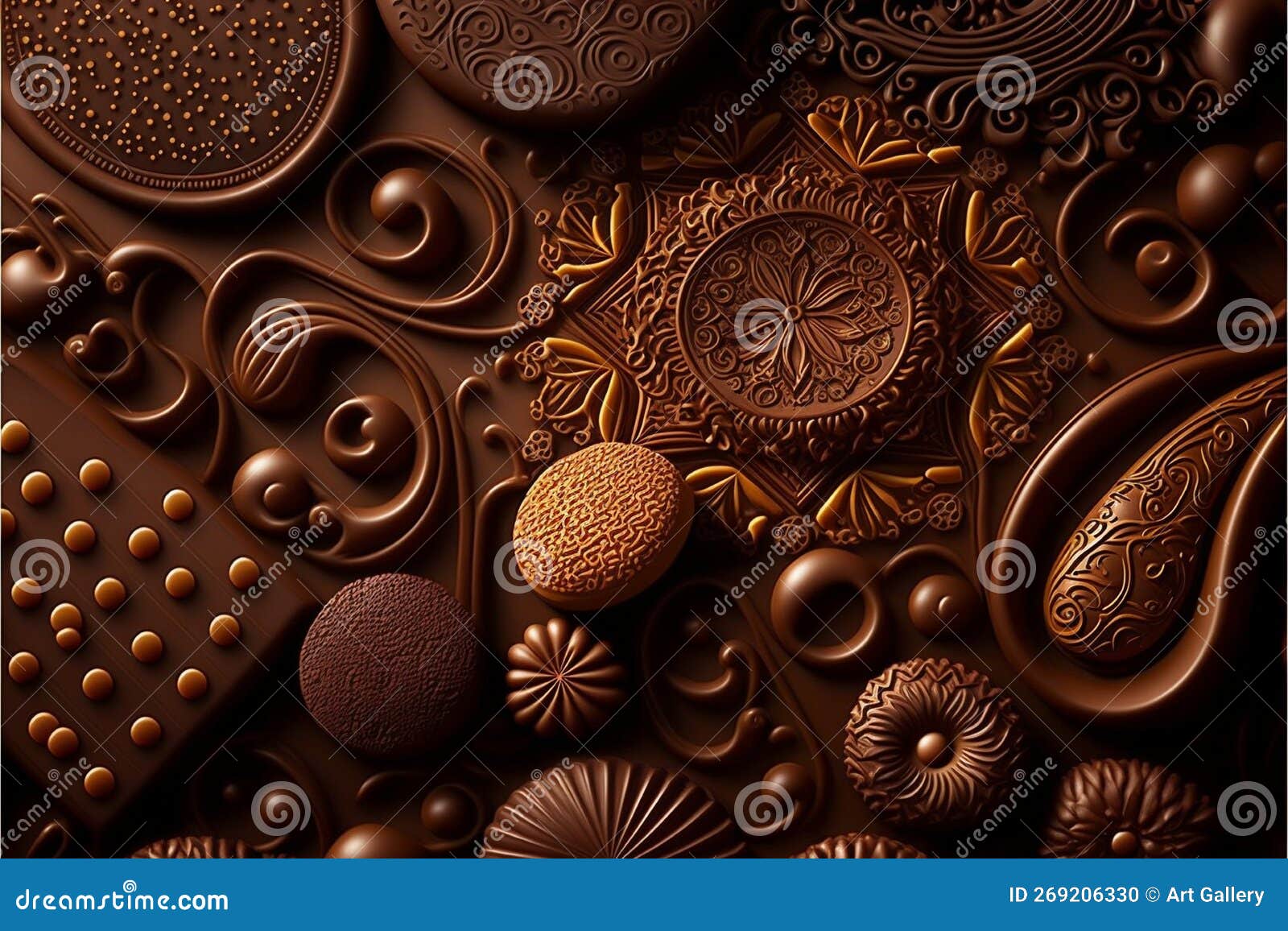Composition of Chocolate Candies Stock Illustration - Illustration of cocoa, textures: 269206330