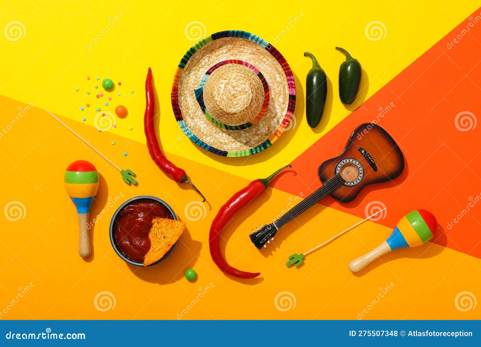 Composition for Cinco De Mayo Concept, Top View Stock Photo - Image of ...