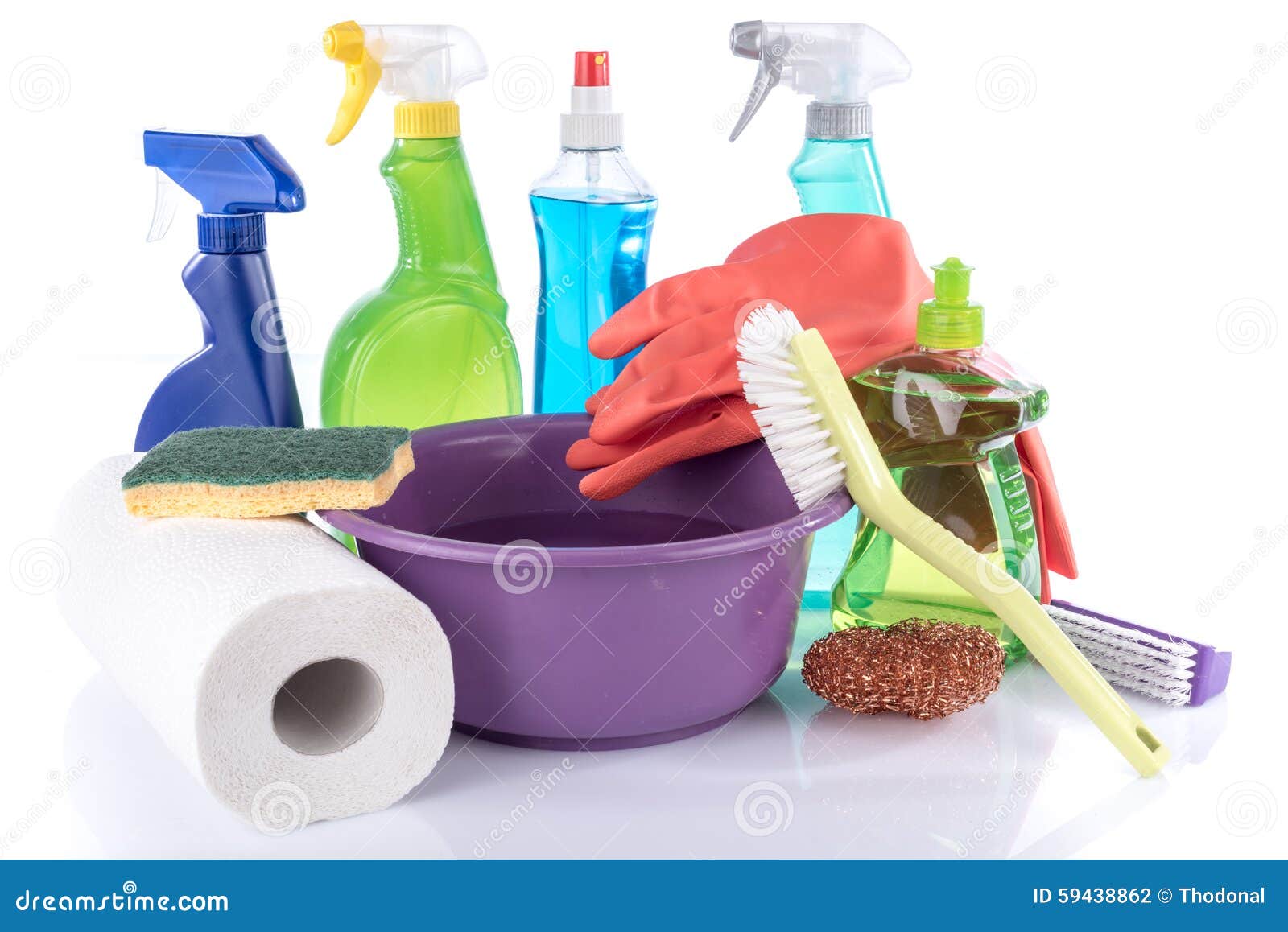 Composition of Cleaning Products and Cleaning Equipment Stock Photo ...